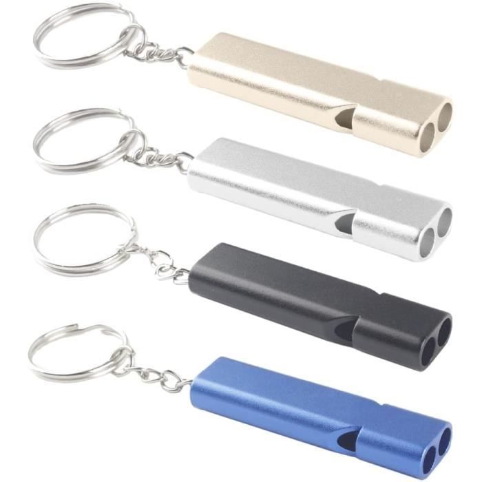 4 Pièces Sifflet De Survie Sifflet de Secours en Aluminium Double Tubes ...