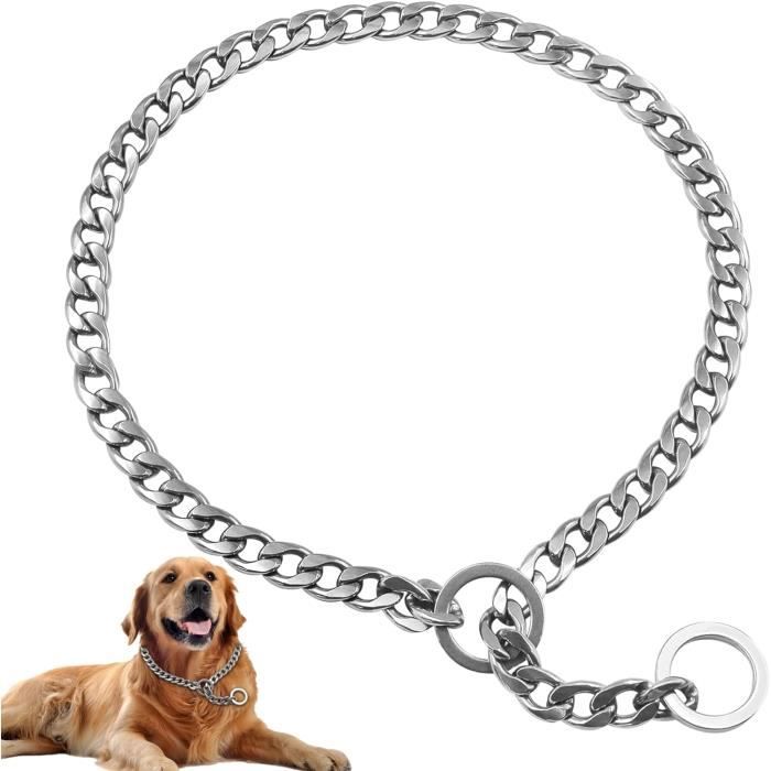 Collier pour Chien Collier Étrangleur Réglable Acier Solide Chaîne en ...
