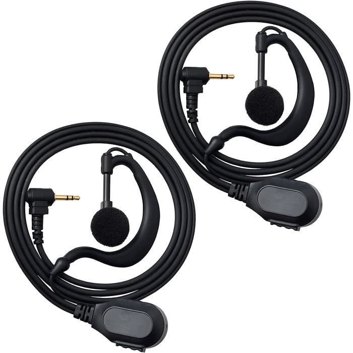 HYS Talkie-walkie 2,5 mm avec micro en forme de G compatible avec ...