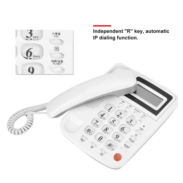 Tbest téléphone à affichage d'identification de l'appelant Téléphone Portable Filaire, Téléphone ...