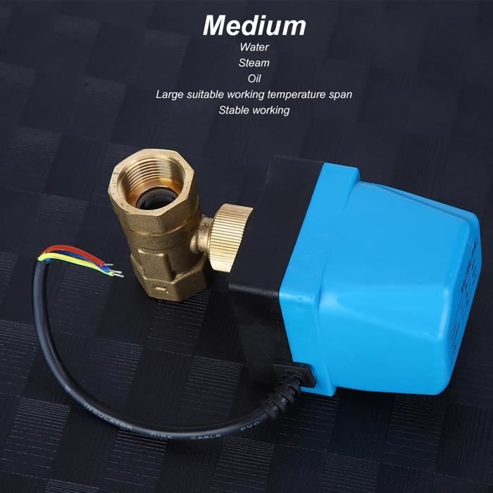 Milleplus-Vanne à bille électrique Vanne à boisseau sphérique électrique 2 voies 3 fils 2 ...