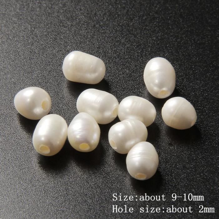 Perles de Coquillage Blanc pour,9 about 9-10mm-5pcs--Perles naturelles ...