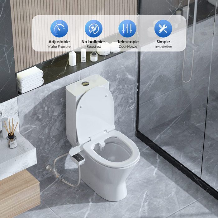 Bidet Toilette WC, Cuvettes Toilette Japonaise Pulvérisateur Bidet Non ...
