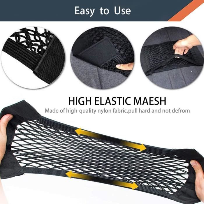 Filet Coffre Voiture, 2 Pièces Vide Poche Voiture,50 x 25 cm, Filet de ...