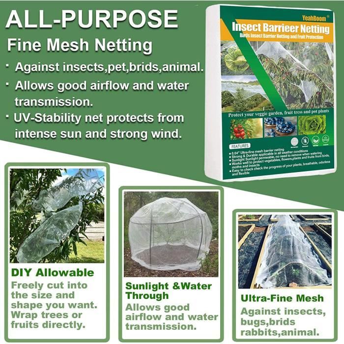 Filet de Jardin,3x6M Filet Anti Insecte Potager,Filet de Protection ...