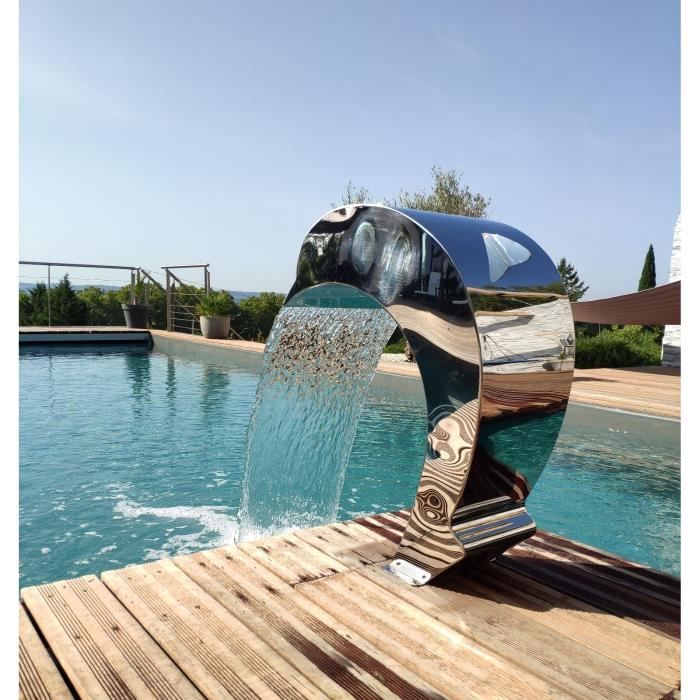 Cascade INOX 316 Fontaine Piscine Bassin Modèle Dauphin Hauteur 75,5cm ...