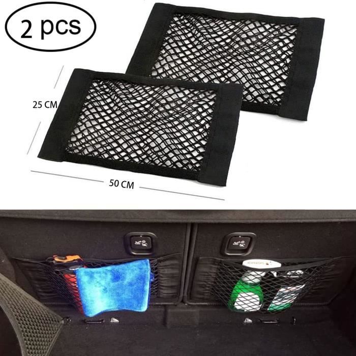 Filet Coffre Voiture, 2 Pièces Vide Poche Voiture,50 x 25 cm, Filet de ...