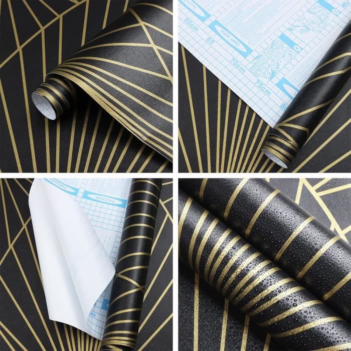 Papier Peint Autocollant,Texture Noire Avec Motif Géométrique Bombé ...