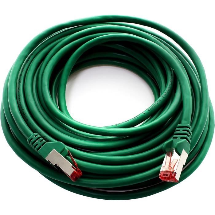 Câble Réseau Cat.6 50M Vert - 1 X Câble Ethernet Câble Réseau Lankabel Cat6 Lan Sftp Pimf ...