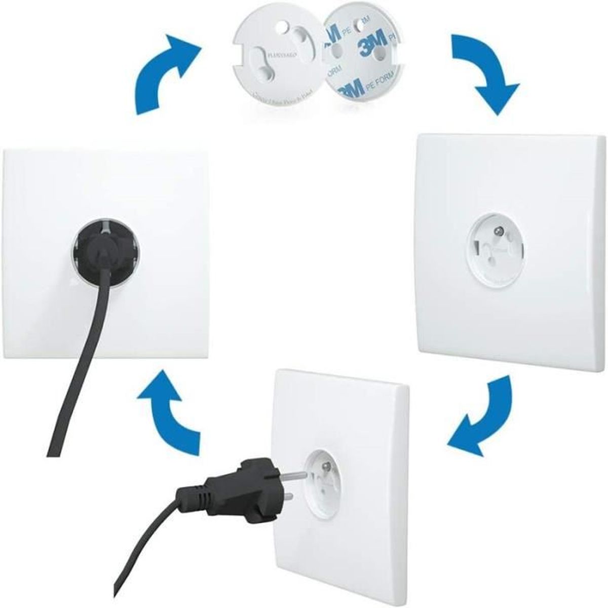 (20) Cache Prise Bébé Français - Révolutionnaire Protections Électrique ...