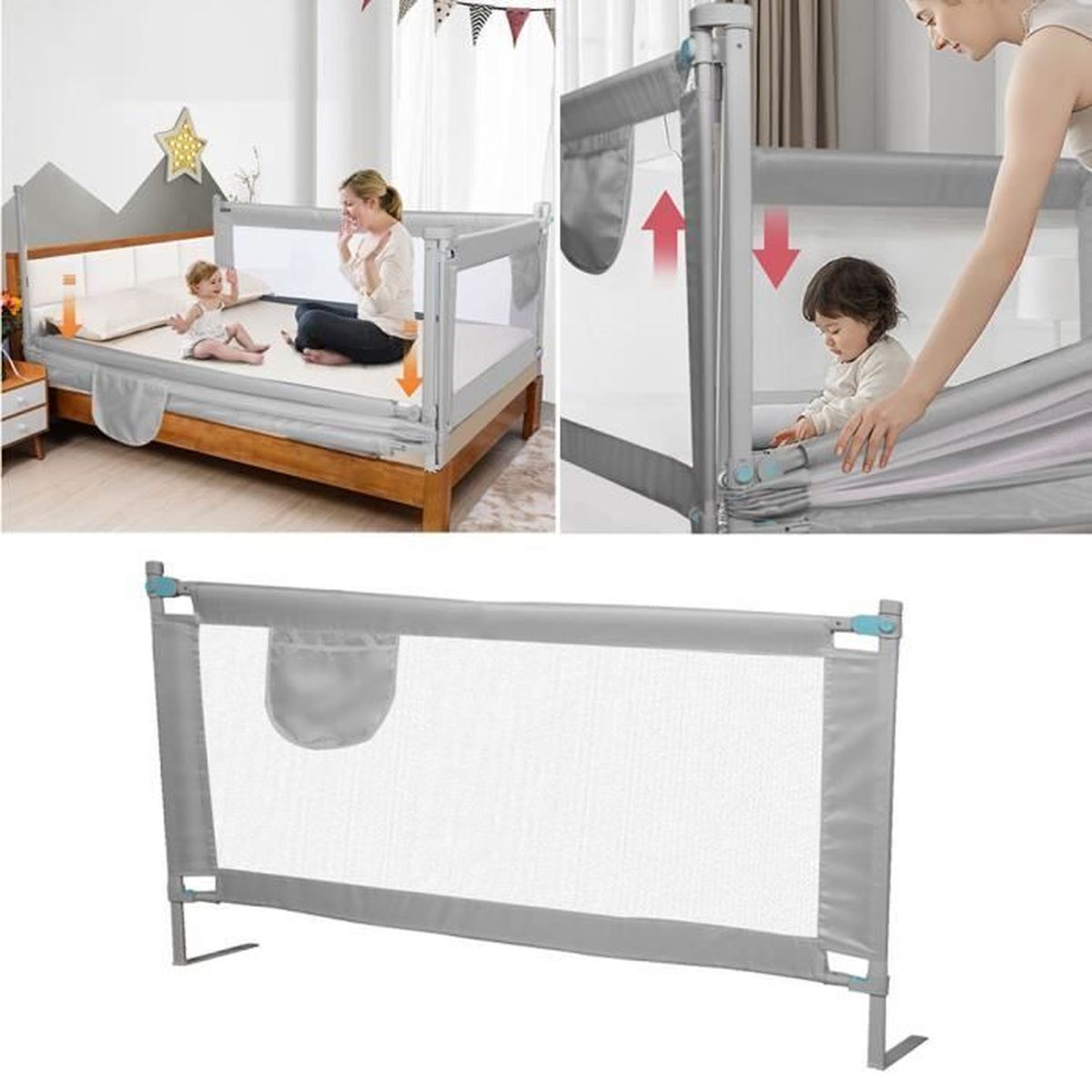 SINBIDE 1PCS Barrière de lit Pour Bébé - Barriere de Sécurité de Lit ...