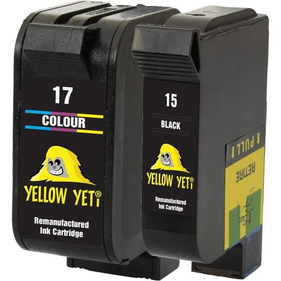 Remanufacturées 15 17 Cartouches d'encre Noir-Couleur pour HP Deskjet ...