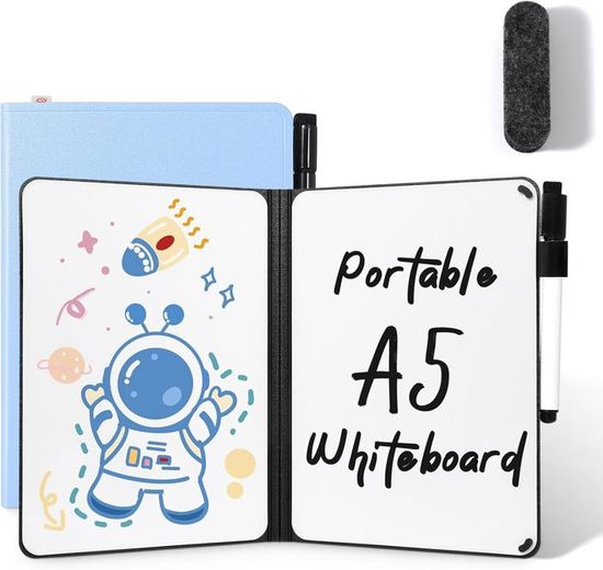 AGM Mini Tableau Blanc Double Face,Tableau Blanc A5 Double Face ...