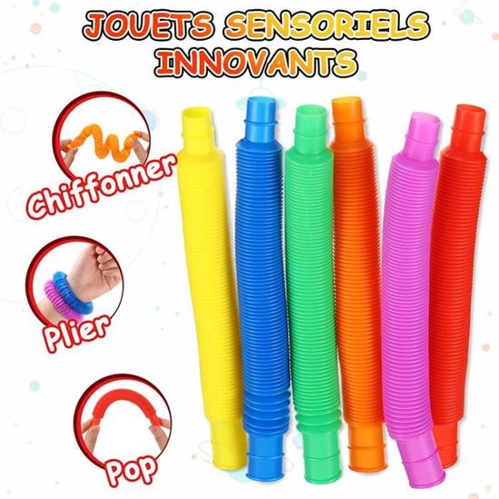 Tuyaux Pop Tubes,6 Pièces Tubes Mini Jouets Sensoriels,Jouets ...