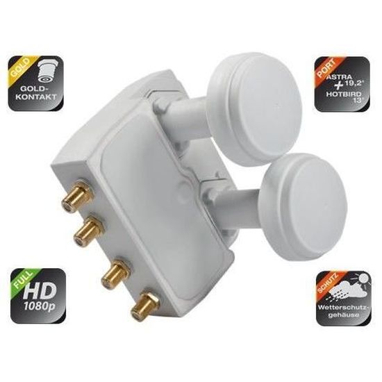 LNB Monobloc Quad 6° - SMART - Astra Hotbird - 4 Sorties - Faible Bruit ...