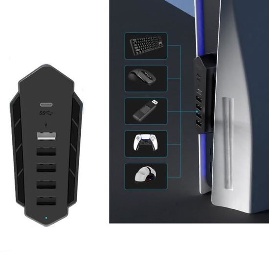 PS5 Console Hub USB2.0 5 Ports, Hub d'extension Haute Vitesse Transfert ...