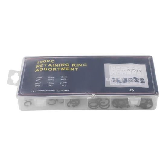 Clip en C 100pcs Jeu d'assortiment de Circlips Anneau de Retenue 11mm ...