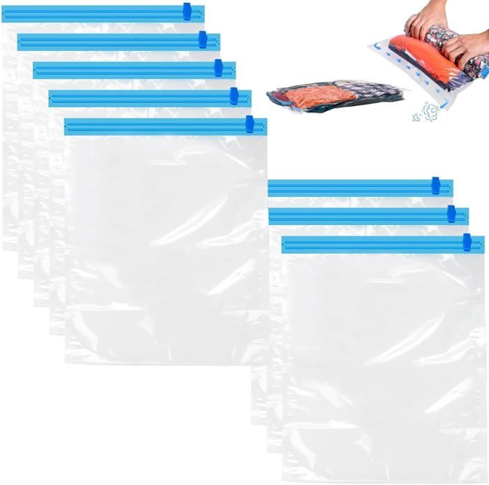 8 Pièces Sac de Compression Voyage 50x70cm Sac Sous Vide Vetement ...