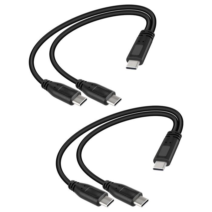 TRAHOO-2 en 1 multi usb c splitter câble de charge court, usb c mâle ...
