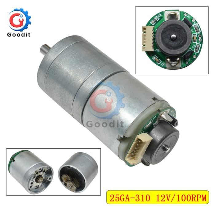 12V - 100 tr - min - Mini moteur à engrenages cc 12V, 25ga-310, 100 tr ...