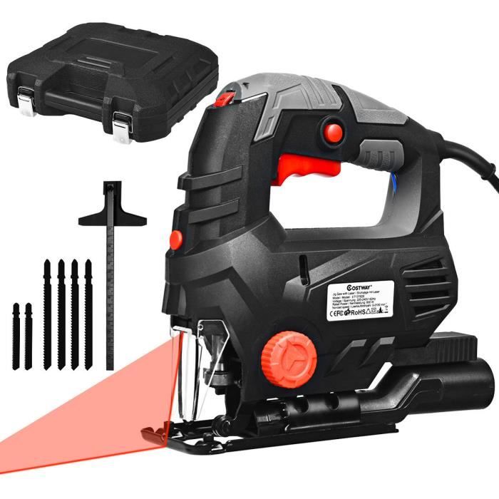 COSTWAY Scie Sauteuse Electique 800W 3000 tr/min 5 Vitesses Variables ...