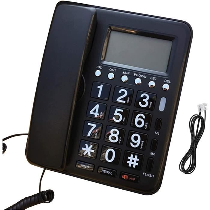 Téléphone Fixe Avec Affichage De La Batterie Du Téléphone Filaire, Fonction De Stockage ...