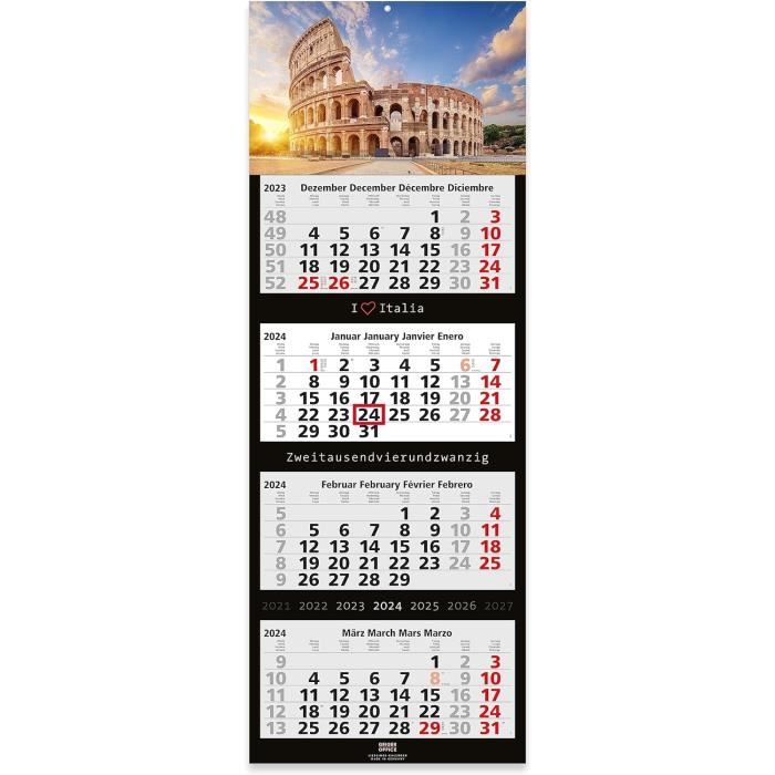 Calendrier mural 2022 de 4 mois - Grand format - 33 x 90 cm - Motif italien.[Z2075] - Cdiscount ...