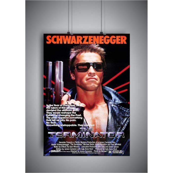 Poster affiche TERMINATOR By James Cameron Movie Culte - A3 (42x29,7cm ...
