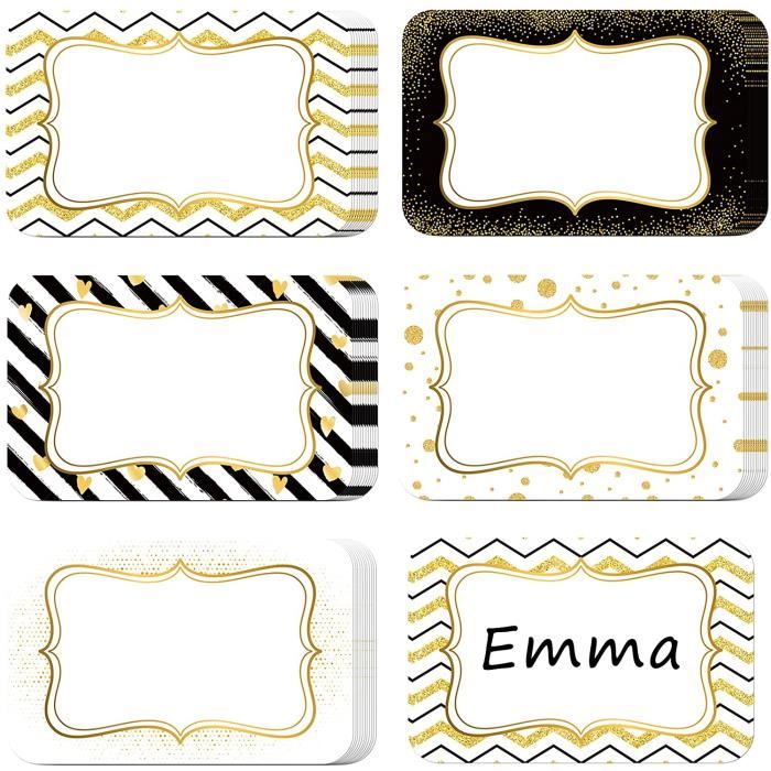 200 Pièces Autocollants d'Étiquette de Nom Étiquette de Nom de Fête ...