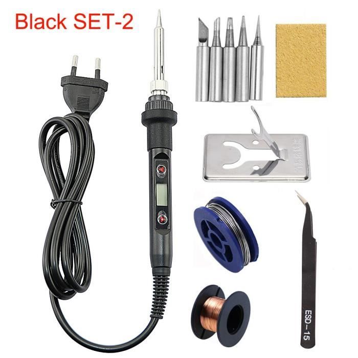 Fer À Souder Électrique À Température Réglable 80w 220v Outils De Réparation De Soudure 110v Lcd ...