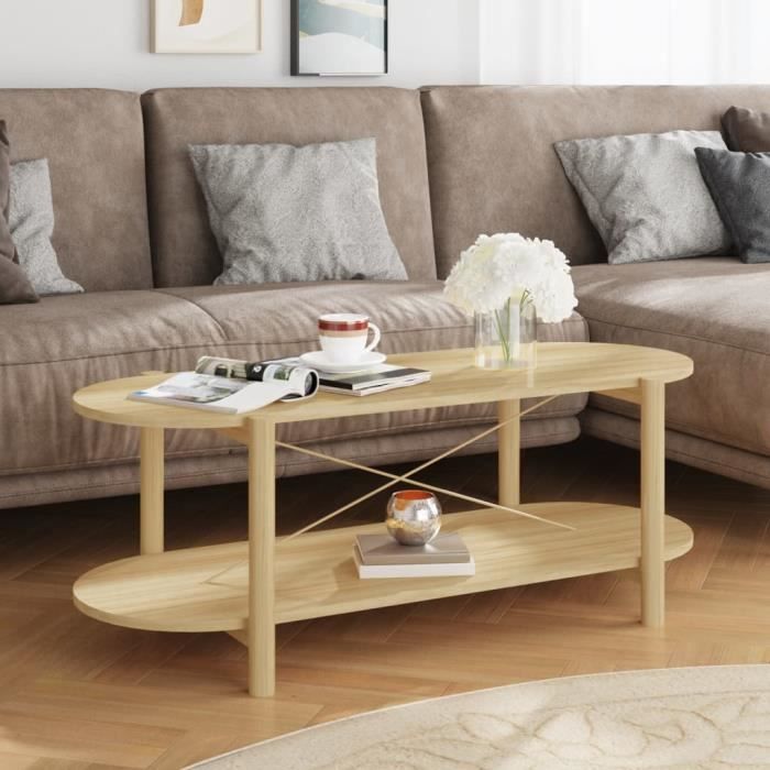 ETO- Table basse 110x48x40 cm Bois d'ingénierie -CIK7807121597531 ...