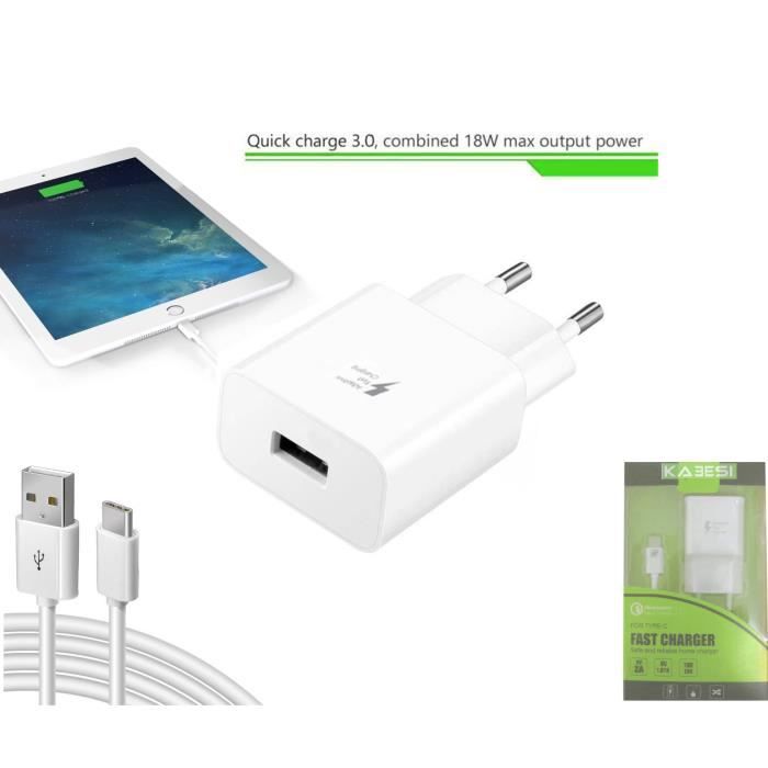 Chargeur Secteur Quick Charge Pour Tablette LNMBBS K107 – 64Go + Cable 1m USB-C- ( non ...