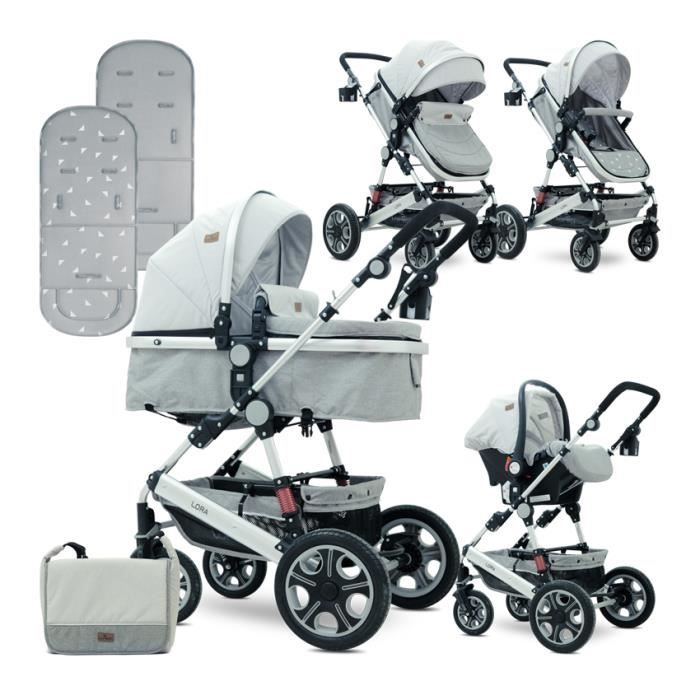 Poussette combinée 2 en 1 avec siège auto LORA SET Gris Lorelli - Cdiscount Puériculture & Eveil ...