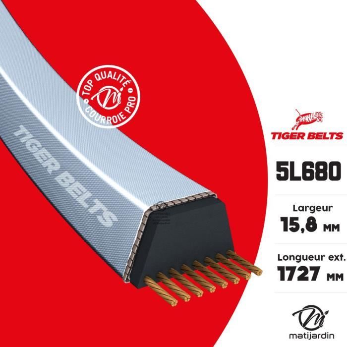 Courroie tondeuse - MATIJARDIN - 5L680 - Kevlar Trapézoïdale - 15,8 mm ...