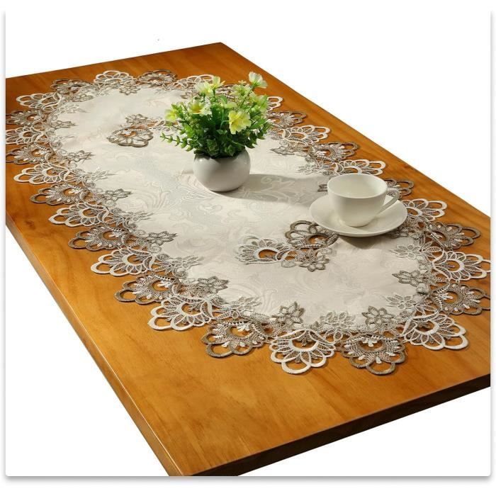 Dentelle Chemin De Table Ovale Nappe Brodée Dentelle Napperons ...