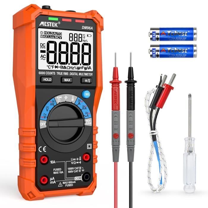 Multimètre Numérique AC-DC Multimètre Digital Courant Tension Testeur ...