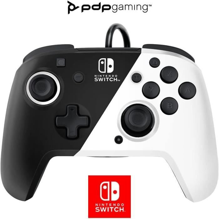 Manette Switch Pro Filaire Gaming Faceoff Deluxe+ - Noir Et Blanc ...