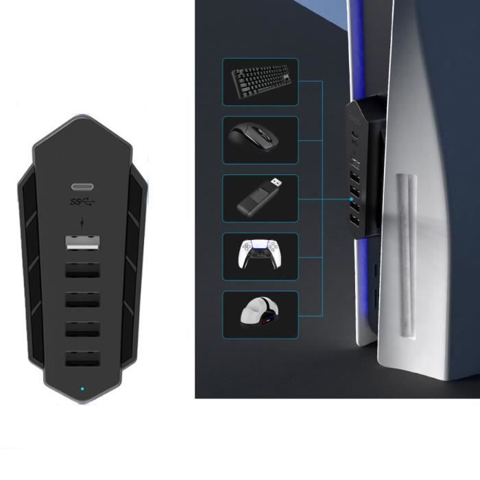 PS5 Console Hub USB2.0 5 Ports, Hub d'extension Haute Vitesse Transfert ...