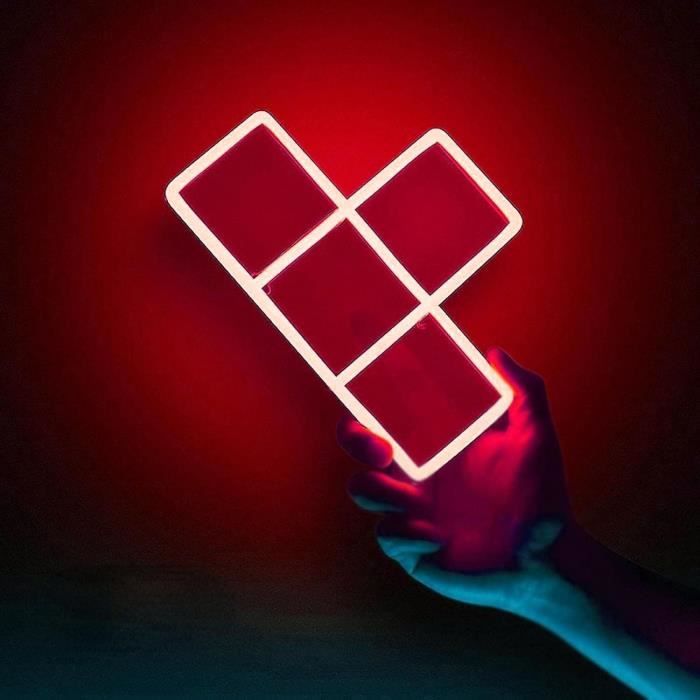 Bloc De Construction Rouge Néon Led Néon Panneau Usb Lampe Publicitaire ...