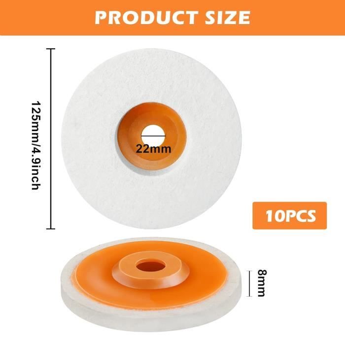 Lot De 10 Disque De Polissage, Disques De Polissage En Laine Feutre De ...