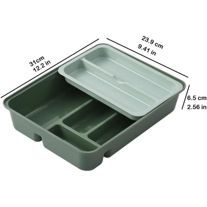 Set 2-Piece Coloured Cutlery Drawer Organiser - Kitchen Utensils Tray ...