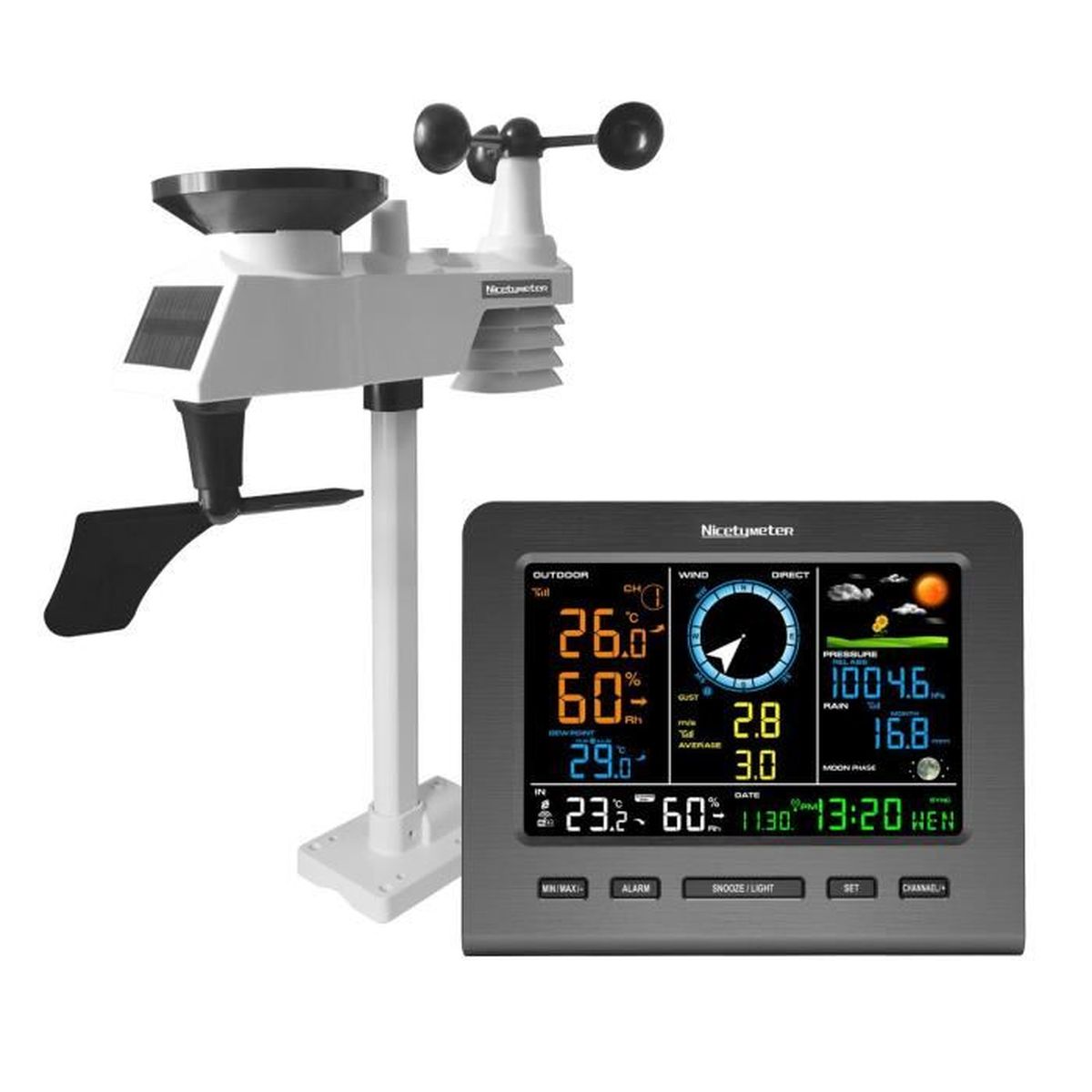 Station Meteo Professionnelle Sans Fil avec Sonde Exterieure Solaire 5 ... Station Meteo Professionnelle Sans Fil avec Sonde Exterieure Solaire 5 ...