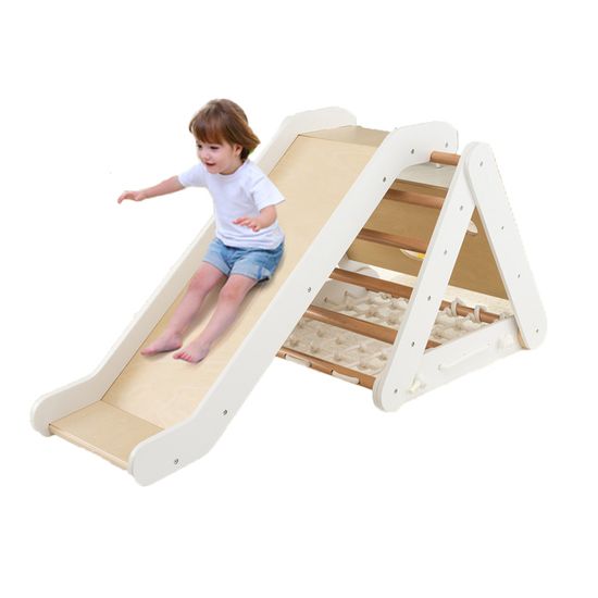 Toboggan - GOPLUS - Triangle d'Escalade Montessori Enfant avec Filet à ...
