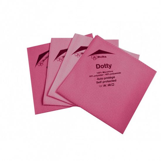 Lavette microfibre DOTTY non tissée 40x40cm - Sachet de 5 ROUGE ...