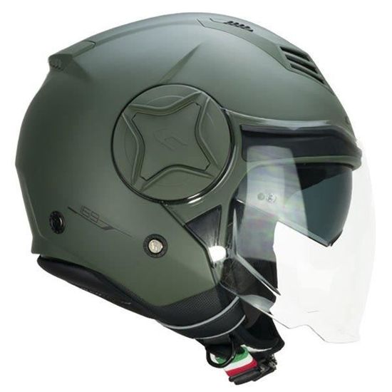 CGM Casque Demi Jet 169A ILLI Mono Vert 169A-ALV-07-A1 Taille XS ...