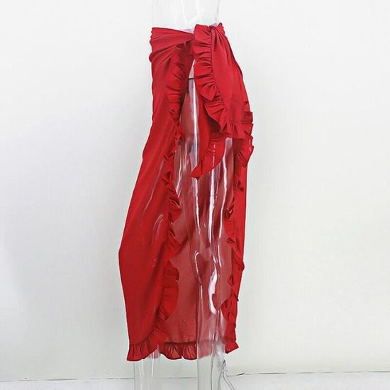 Robe,Paréo en maille transparente pour femmes, Sarong, jupe de plage ...