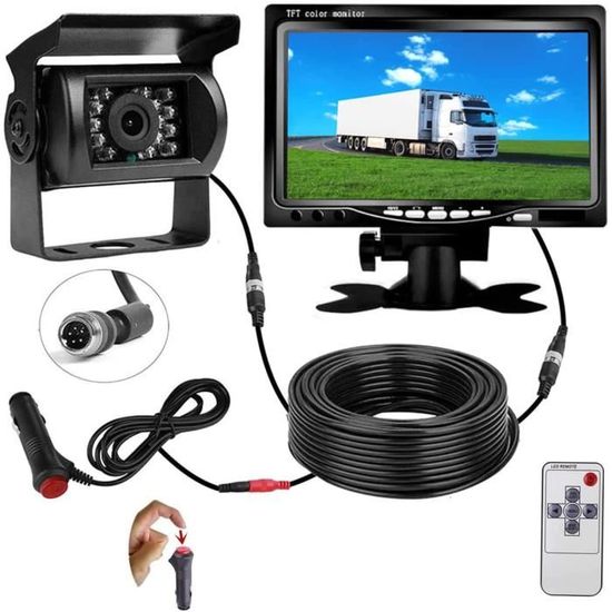 Kit Caméra de Recul et Moniteur Filaire, 7 Pouces écran LCD TFT et ...