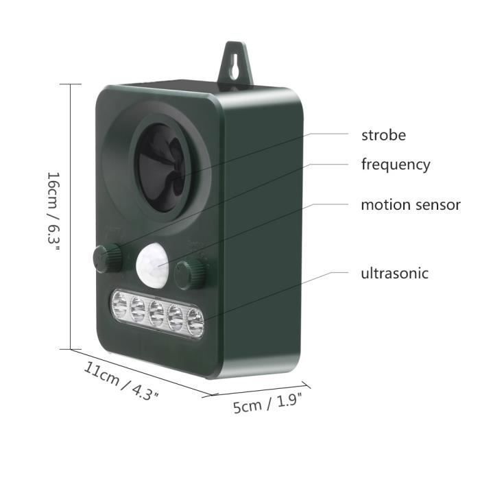 Répulsif à ultrasons solaire Pest Fréquence réglable Rejet étanche ...