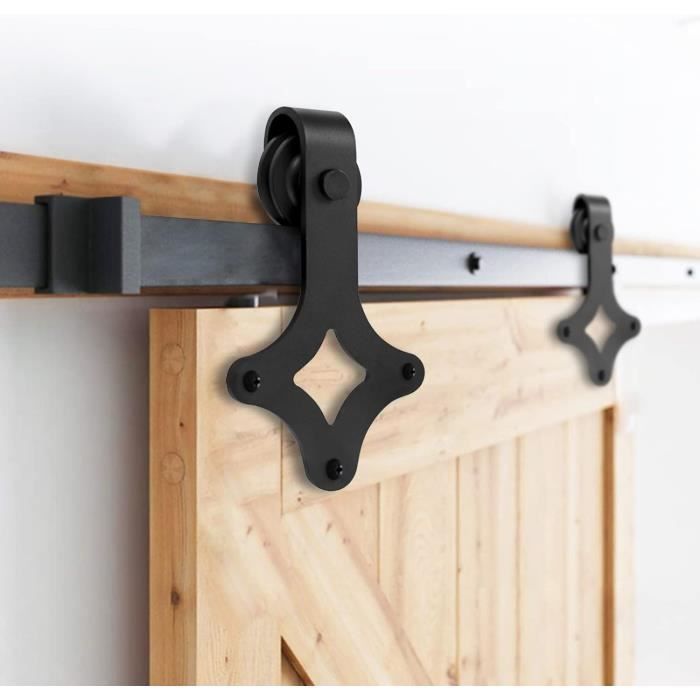 Kit De Ferrure De Porte Coulissante En Bois Avec Roulettes Et Rail Pour ...