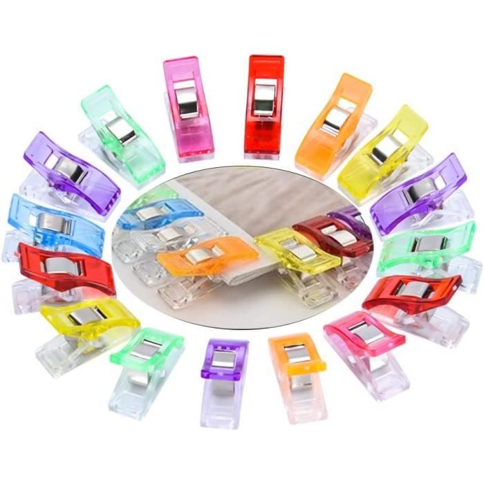 100 PCS Pinces de Couture, DIY Pince Clips en Plastique pour Reliure ...